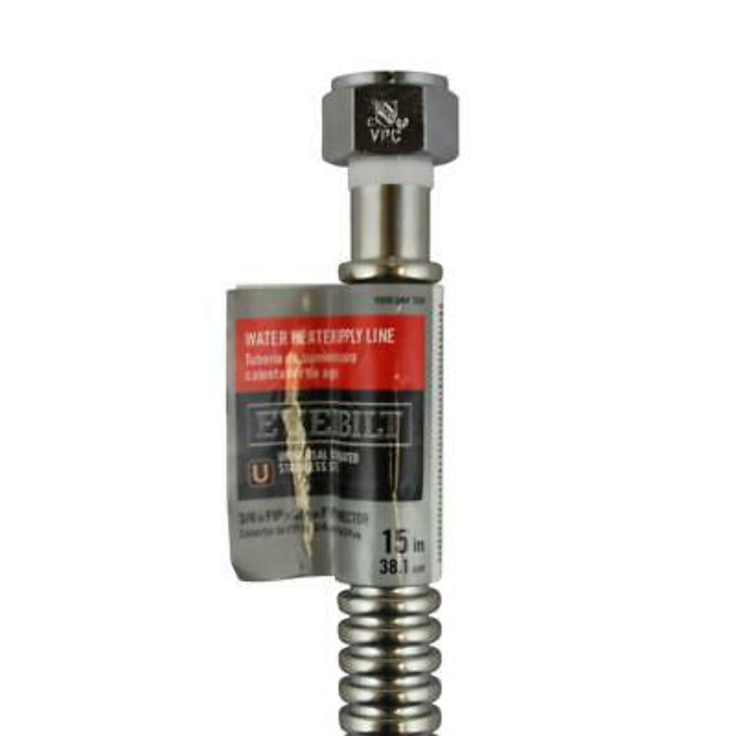 Everbilt 3/4 in. X 3/4 in. FIP X 15 in. Stainless Steel Corrugated ...