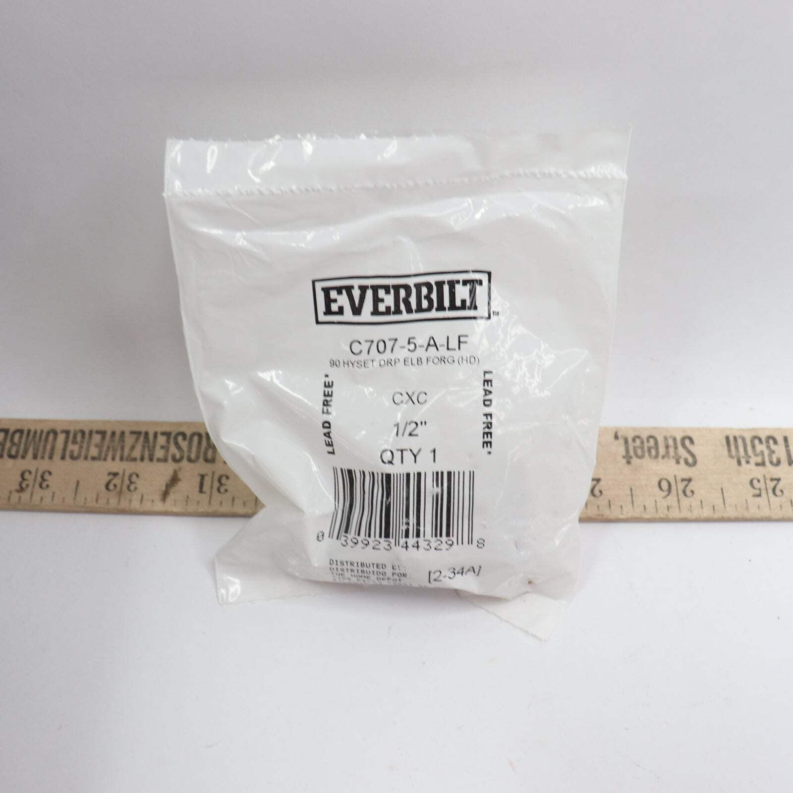 Everbilt 90-Degree Drop Ear Cup X F Elbow Lead-Free Bronze 1/2" C707-5 ...