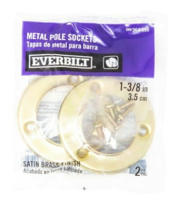 Everbilt Satin Brass Metal Pole Sockets, 2 Pack for 1-3/8 in. Closet ...
