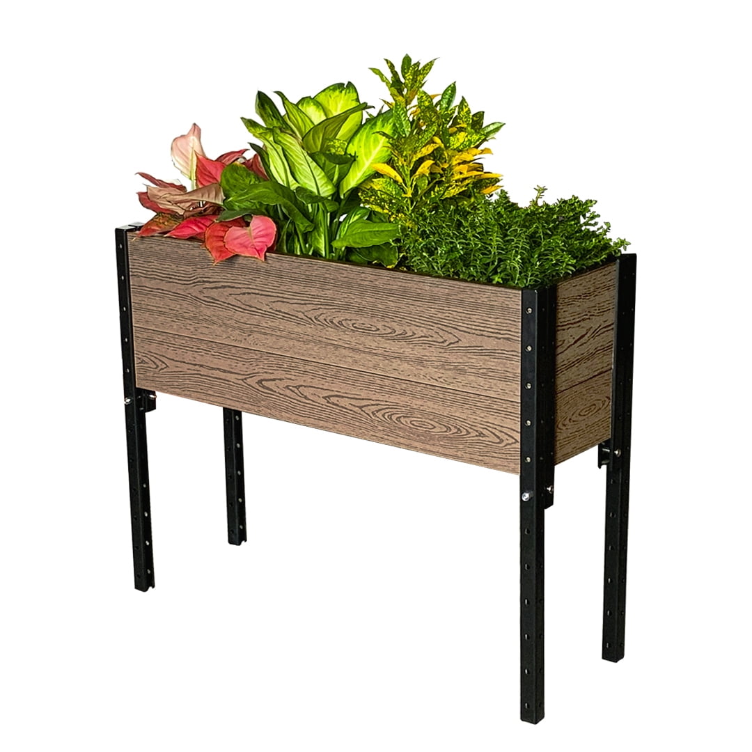Everbloom Elevated Trough Planter Box Raised Garden Bed Brown 36" L x ...