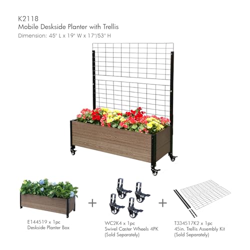 Everbloom Modular Deckside Wood Plastic Composite Planter Box in 45" L ...