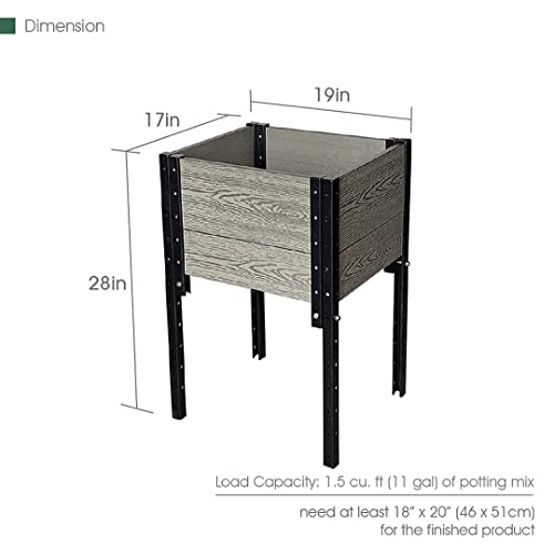 Everbloom Modular Elevated Wood Plastic Composite Planter Box in Gray ...