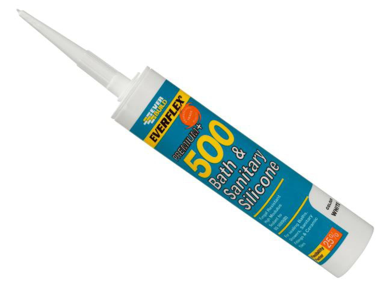 Everbuild - 500 Bath & Sanitary Silicone Sealant Ivory 290ml - Walmart.com