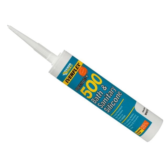 Everbuild - 500 Bath & Sanitary Silicone Sealant Ivory 290ml - Walmart.com