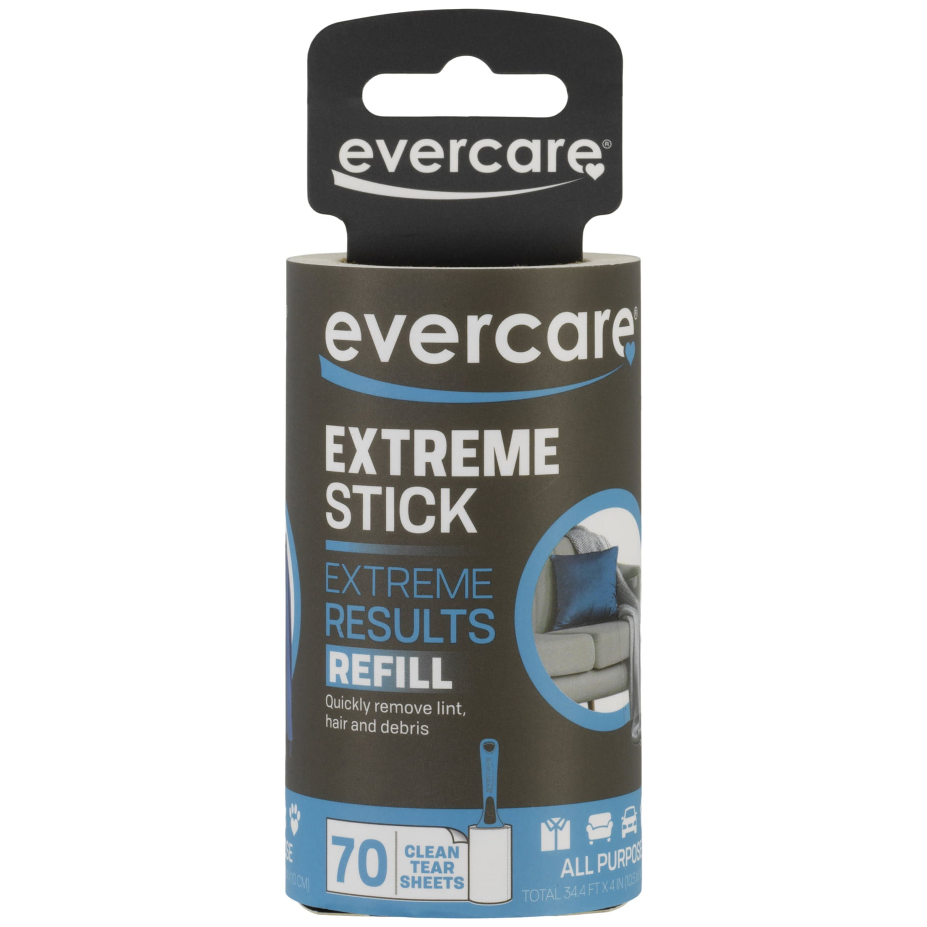 Evercare Extra Sticky 70 Sheets Lint Hair Remover, Refill - Walmart.com