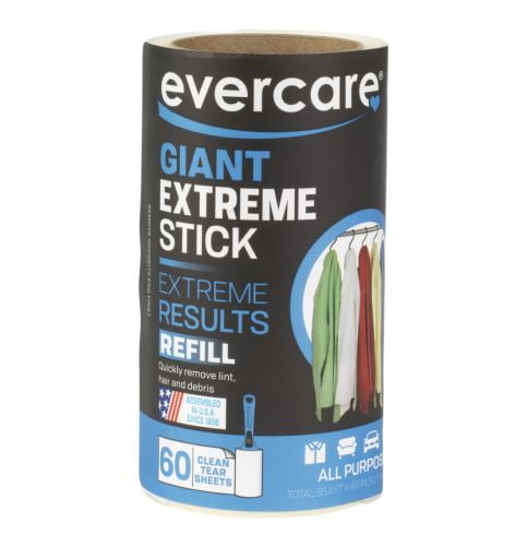 Evercare Large Brand Home Giant Extreme Lint Roller Refill - 60 Sheets ...