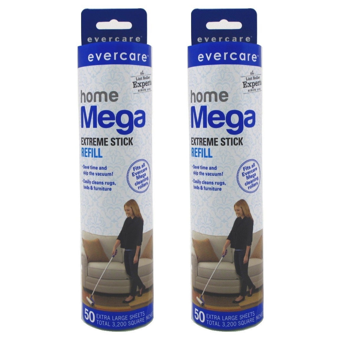 Evercare Home Mega Extreme Stick Refill, 100 Sheets - Walmart.com