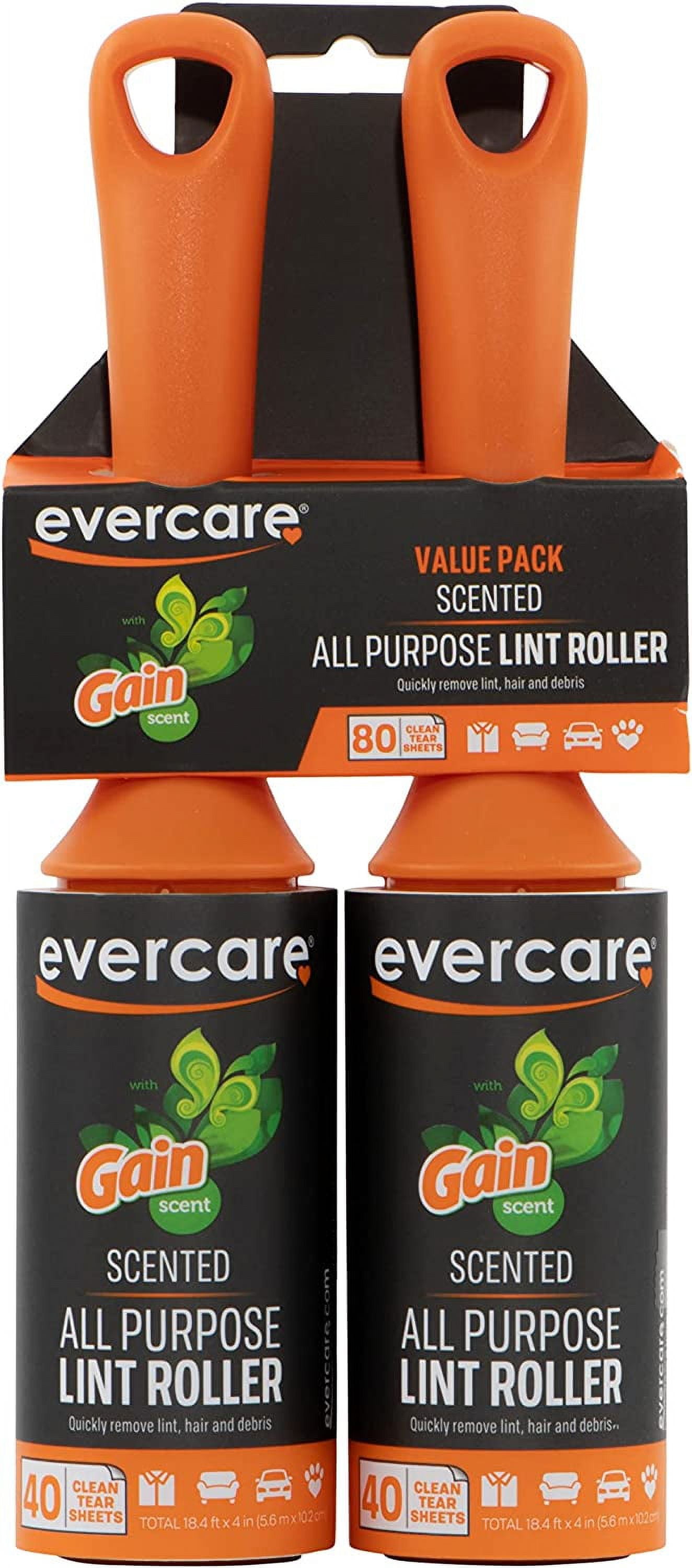 Evercare Lint Roller, Scented 40 Sheets, Two Pack, Green 2-Pack (80 ...