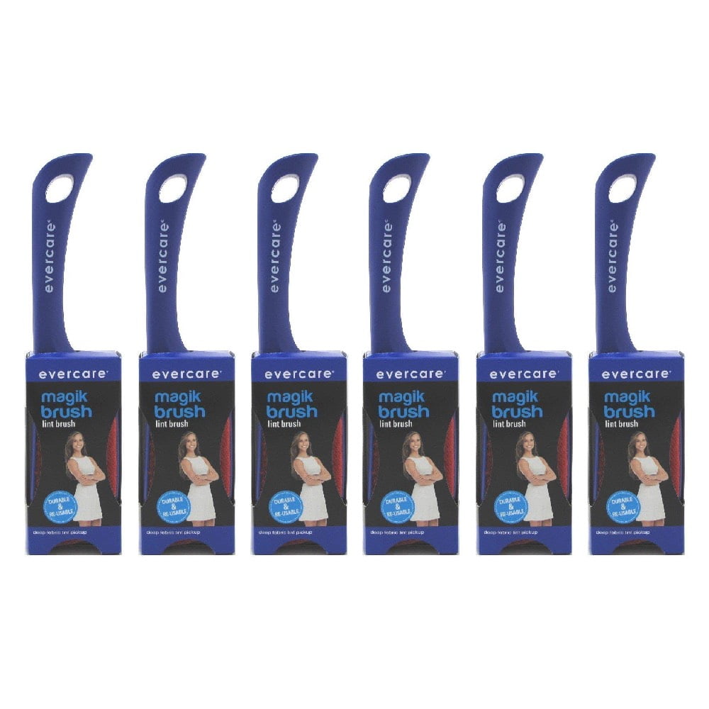 Evercare Magik Lint Brush Double Sided Lint Remover Blue Red, 6-Pack ...