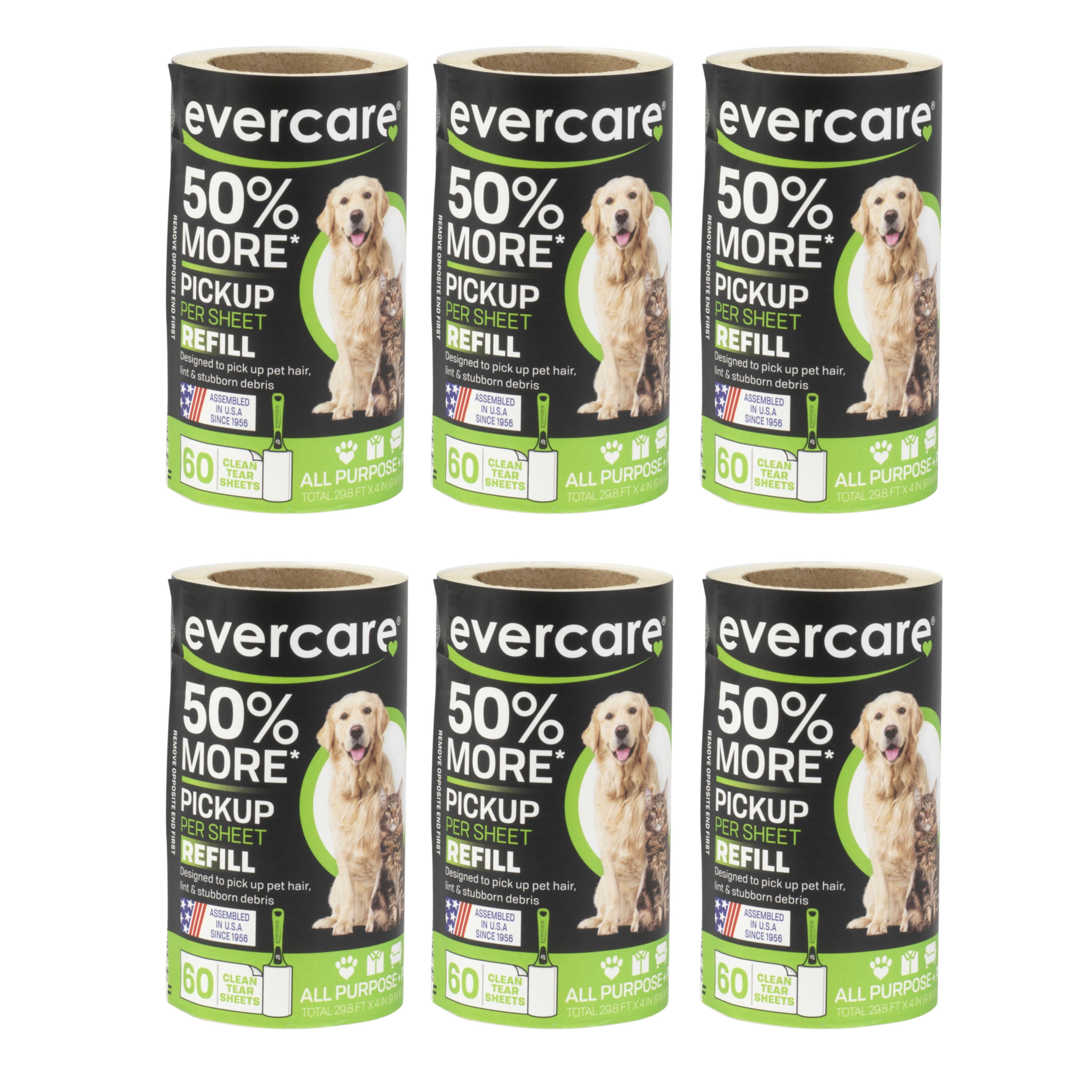 Butler Specialty Evercare Pet Lint Roller Refill, 60-Sheet, Pack of 6 ...