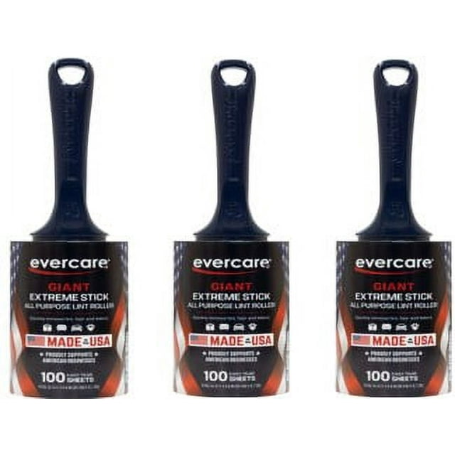 Evercare USA All-Purpose Giant 100-Layer Lint Roller, 3 Pack - Walmart.com