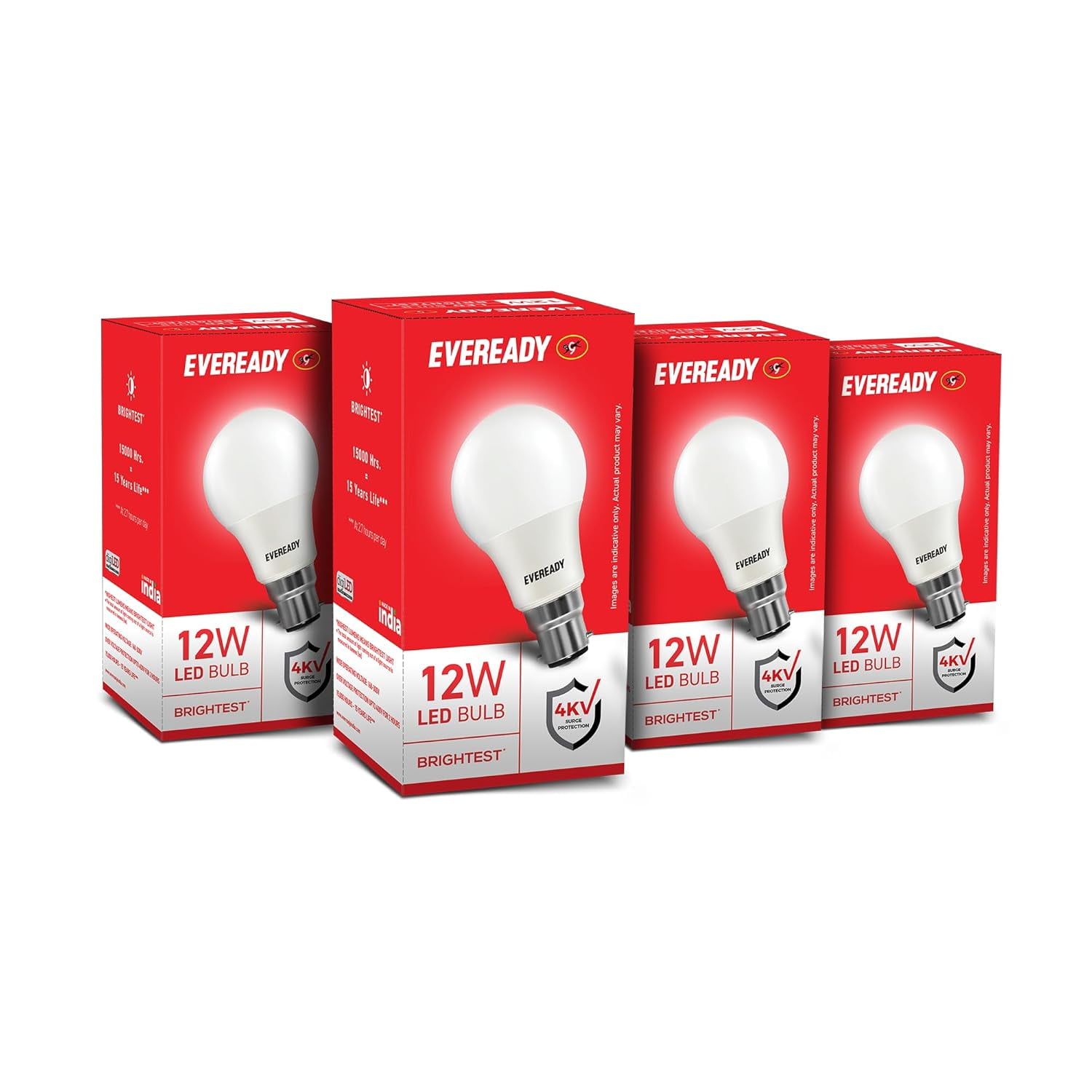 Eveready 12W Led Light Bulb High Efficiency GlareFree Light 4Kv Surge ...