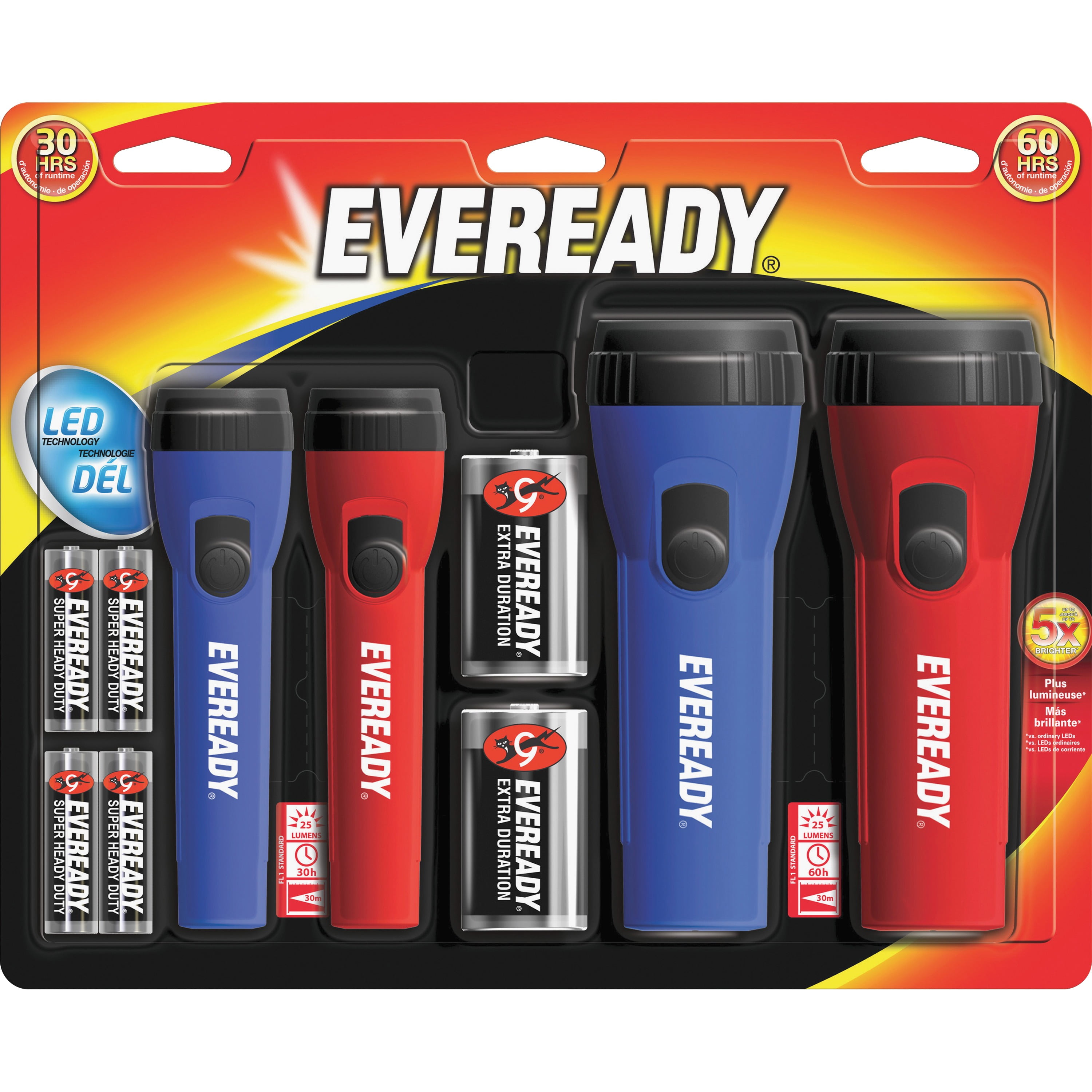 Eveready LED Economy Flashlight 4pk - Battery Powered Lights - Walmart.com