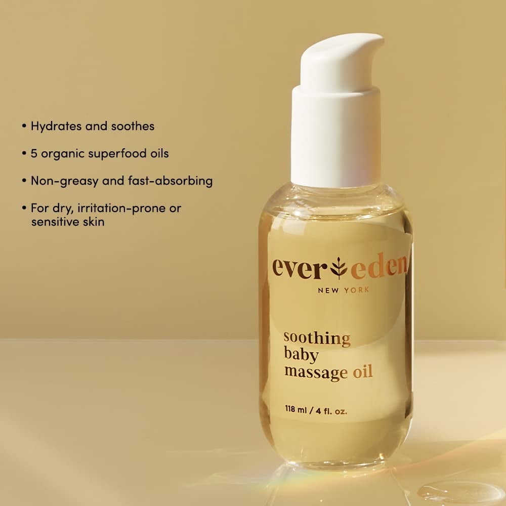 Evereden Soothing Baby Massage Oil 4 fl oz. | Gentle Baby Care | Non ...