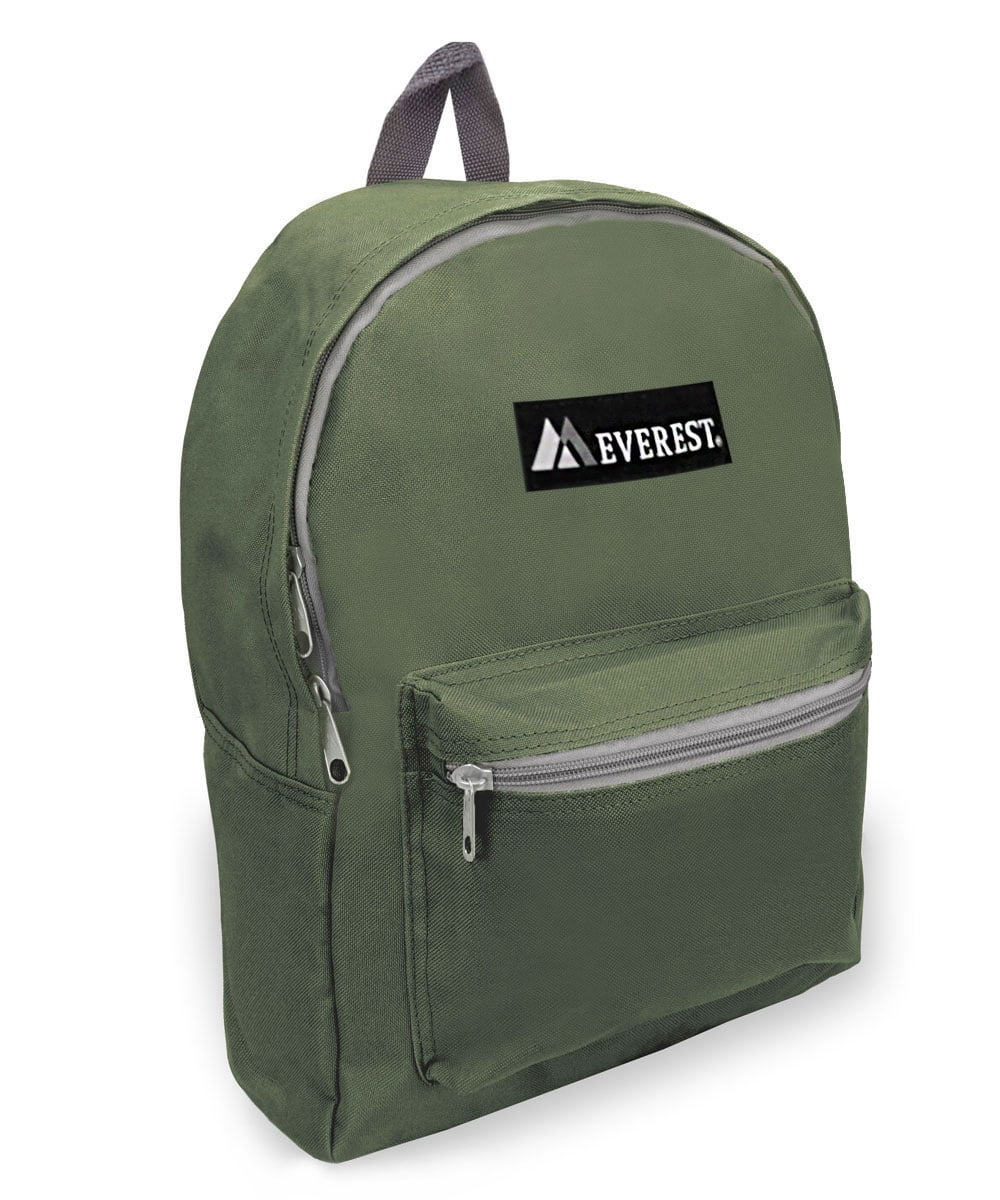 Everest 15" Basic Backpack, Olive All Ages, Unisex 1045K-OLI, Carrier and Shoulder Book Bag for ...
