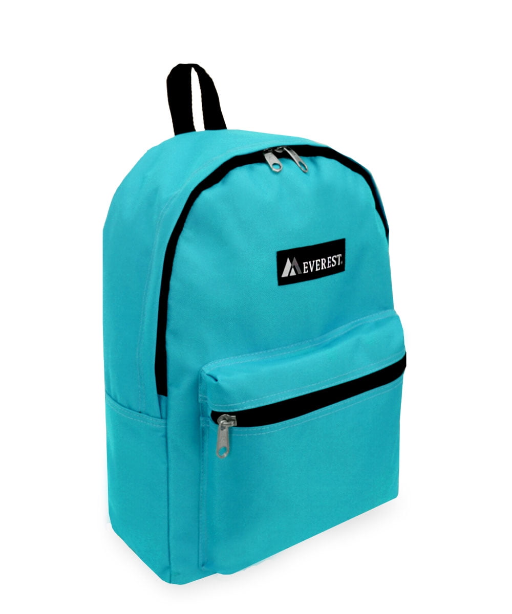 Everest 15" Basic Backpack, Turquoise All Ages, Unisex 1045K-TURQ, Carrier and Shoulder Book Bag ...