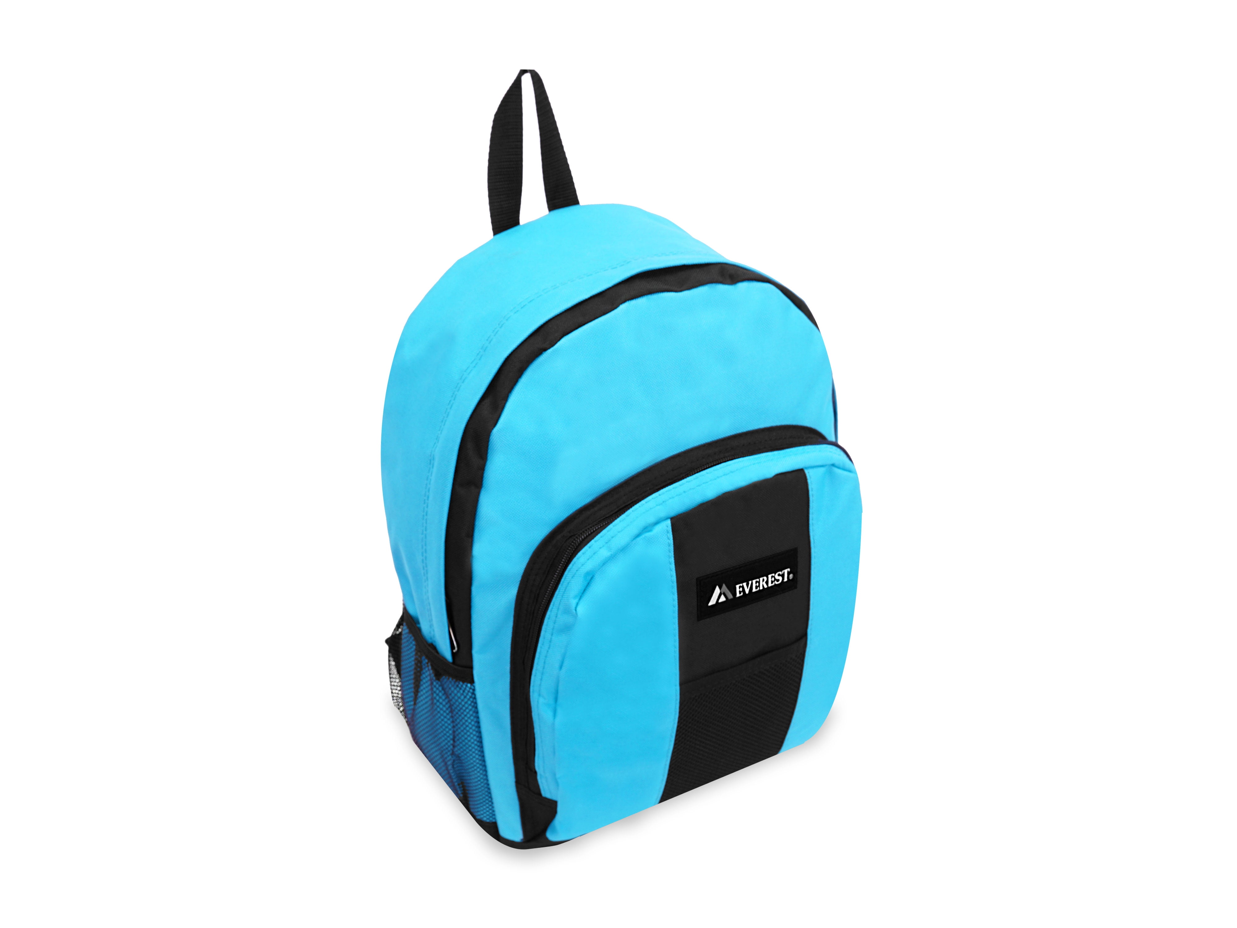 Everest 17" Backpack w/ Front & Side Pockets, Turquoise/Black All Ages ...