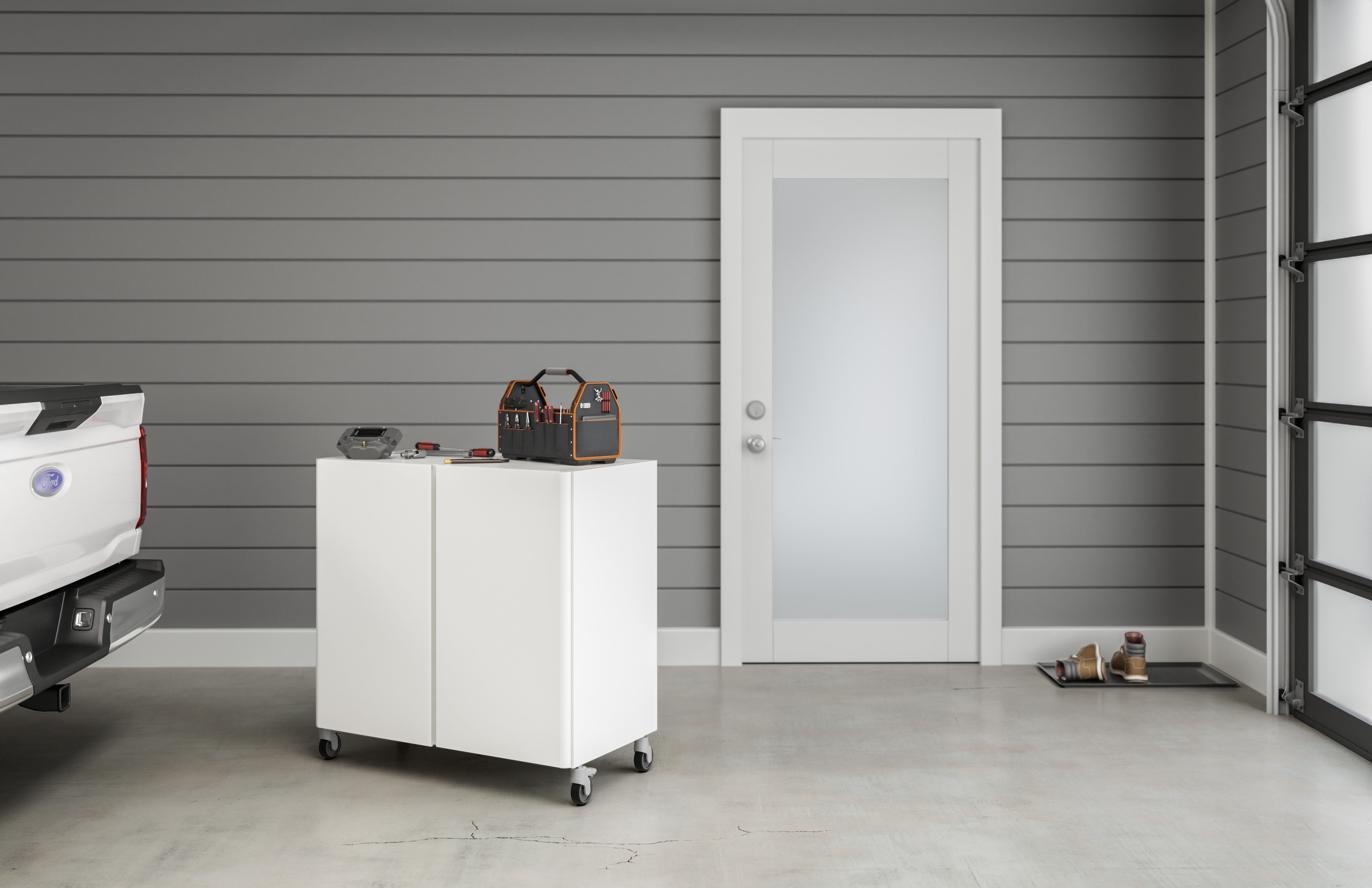 Everest 36" W Base Storage Cabinet With 3” Swivel Caster Set- Metal ...