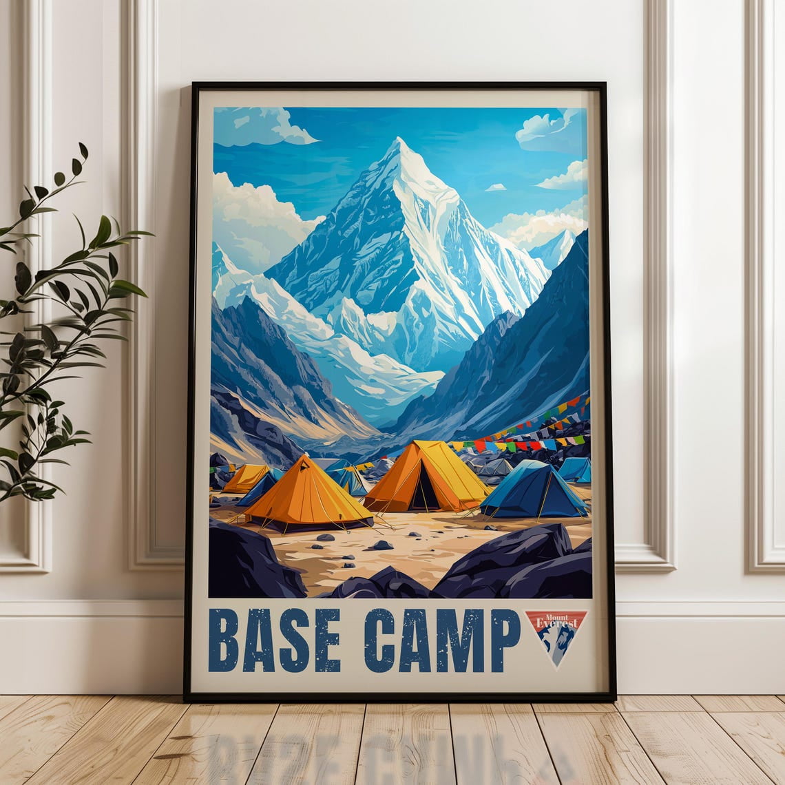 Everest Base Camp Travel Print - Nepal Wall Art Poster, Himalaya ...
