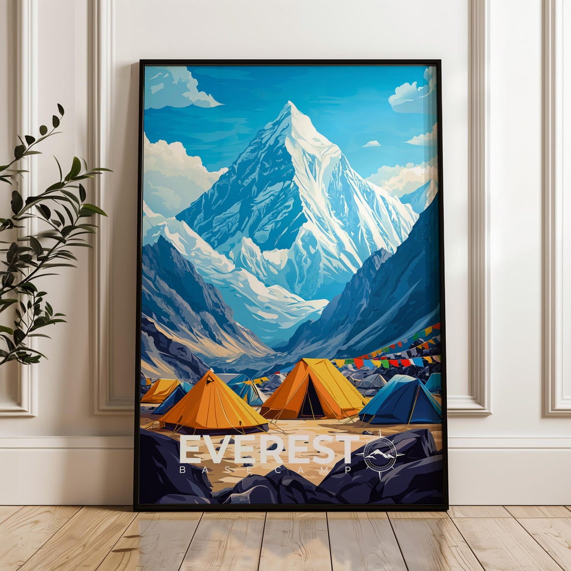 Everest Base Camp Travel Print - Nepal Wall Art Poster, Himalaya ...