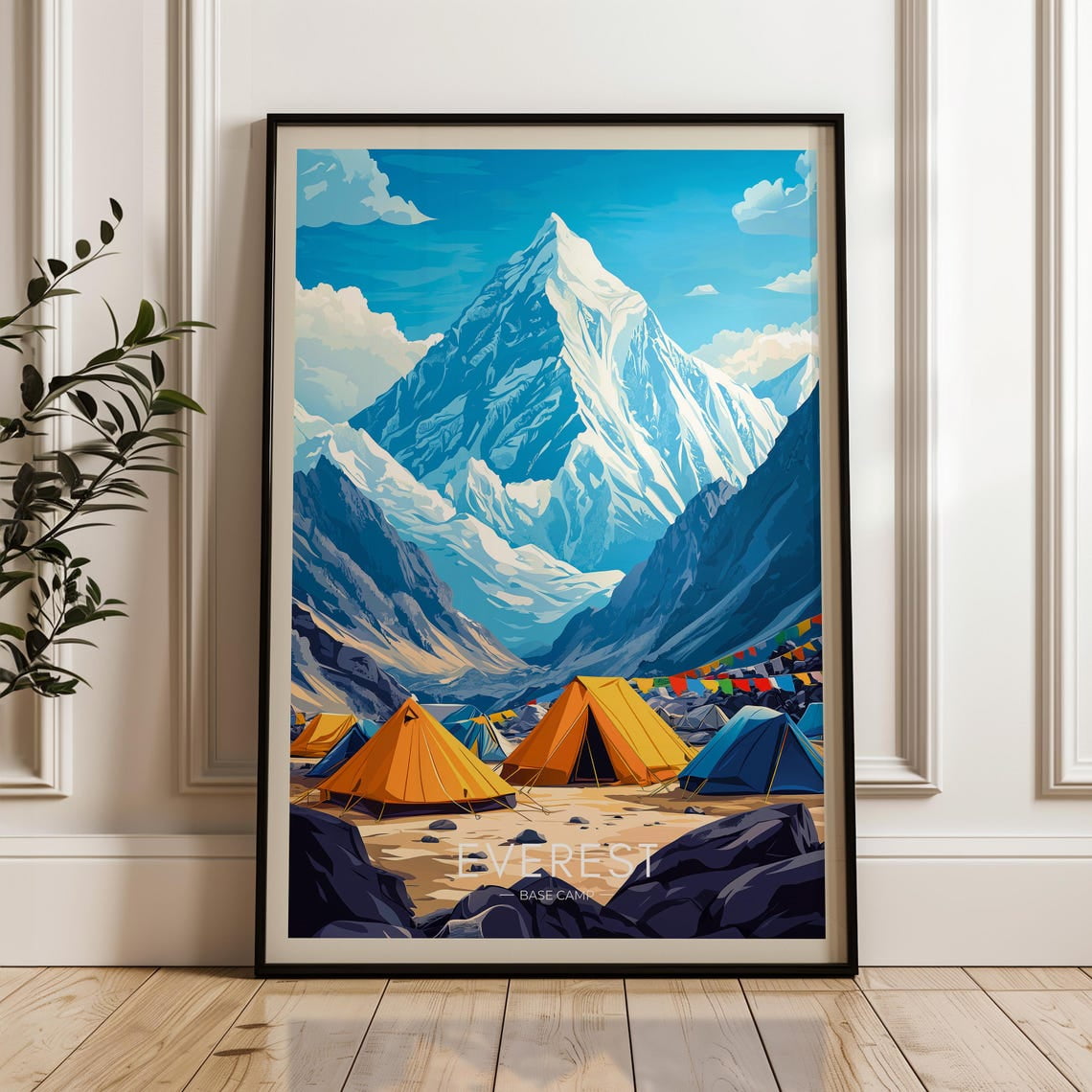 Everest Base Camp Travel Print - Nepal Wall Art Poster, Himalaya ...