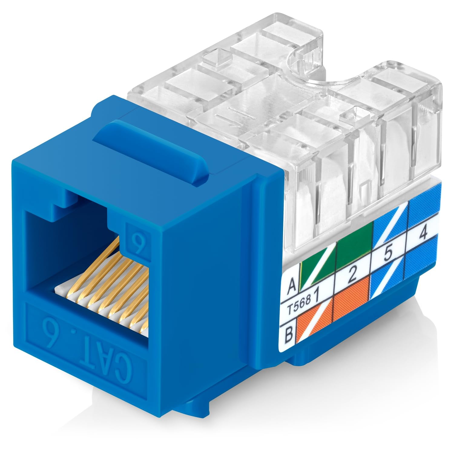 Everest Media Solutions 90° Angled CAT6/5e Keystone Jack in Blue - Slim ...