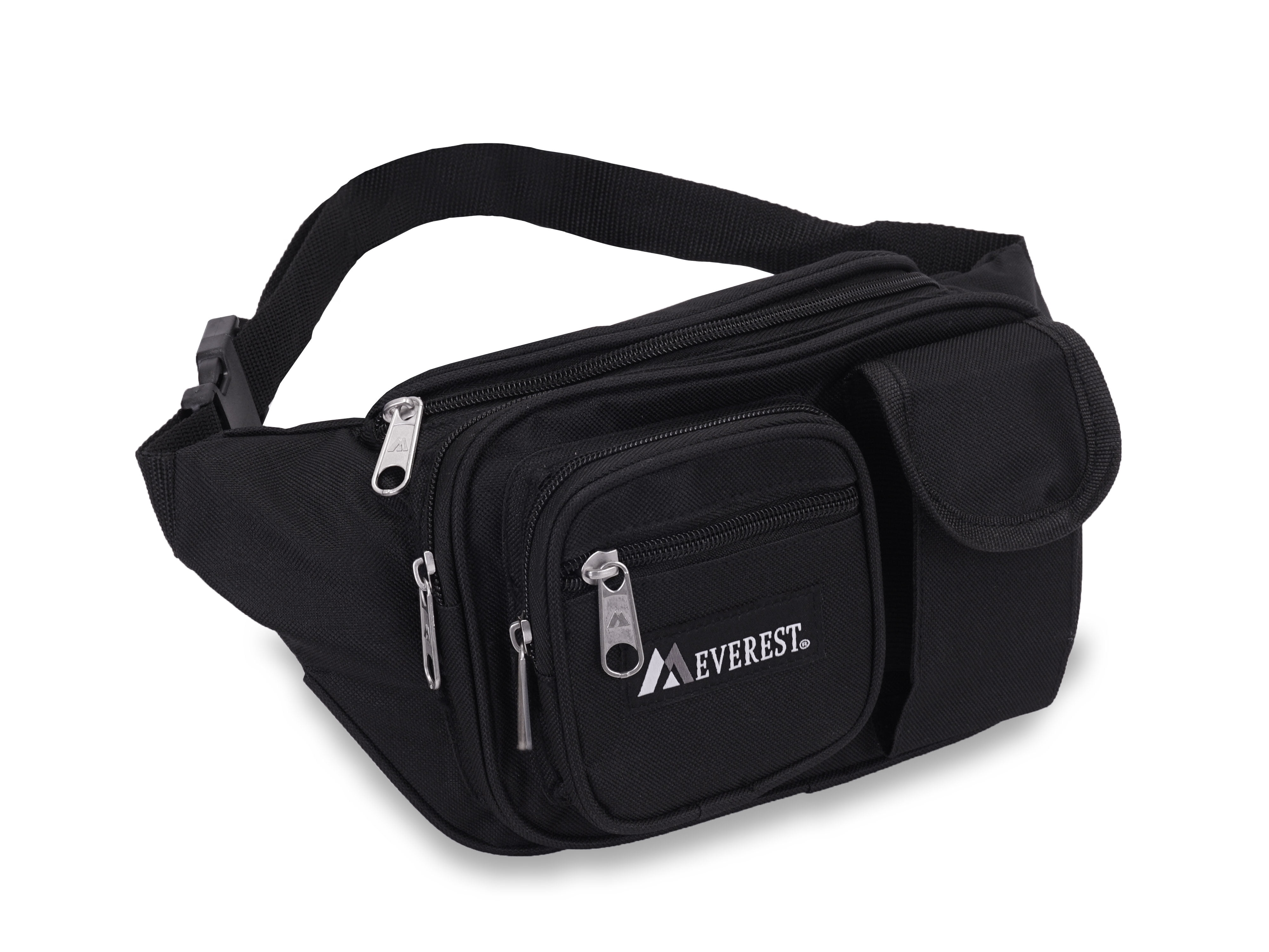 Everest Multiple Pockets Men's Fanny Pack, Black - Walmart.com