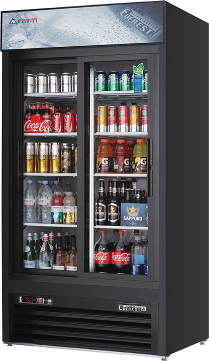 Everest Refrigeration EMGR33B Reach-in Merchandising Refrigerator 2 ...