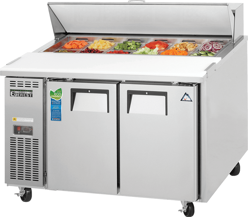 Everest Refrigeration EPR2 47.5" Two-Door Side Mount Sandwich Prep ...