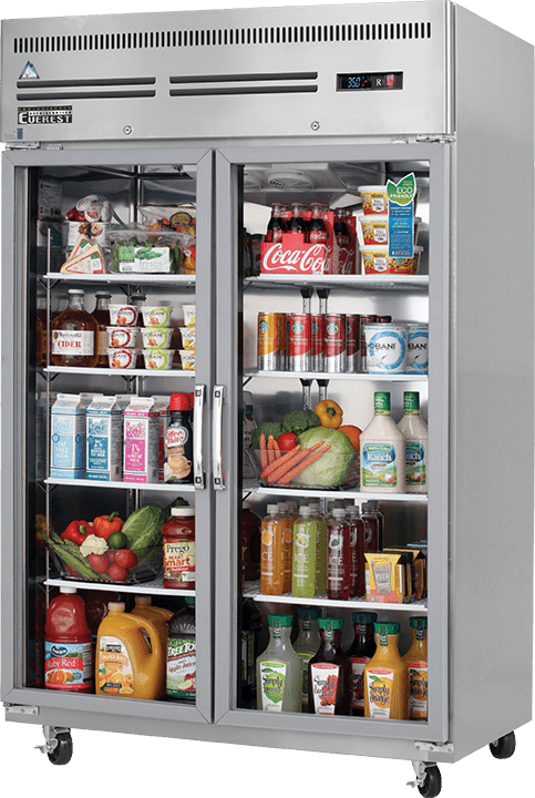 Everest Refrigeration ESGR2 49-5/8' Two-Door Glass Door Upright Reach ...