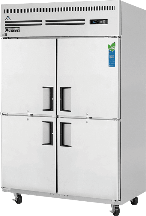 Everest Refrigeration ESRH4 Reach-in Refrigerator 4 Solid Half-Doors ...