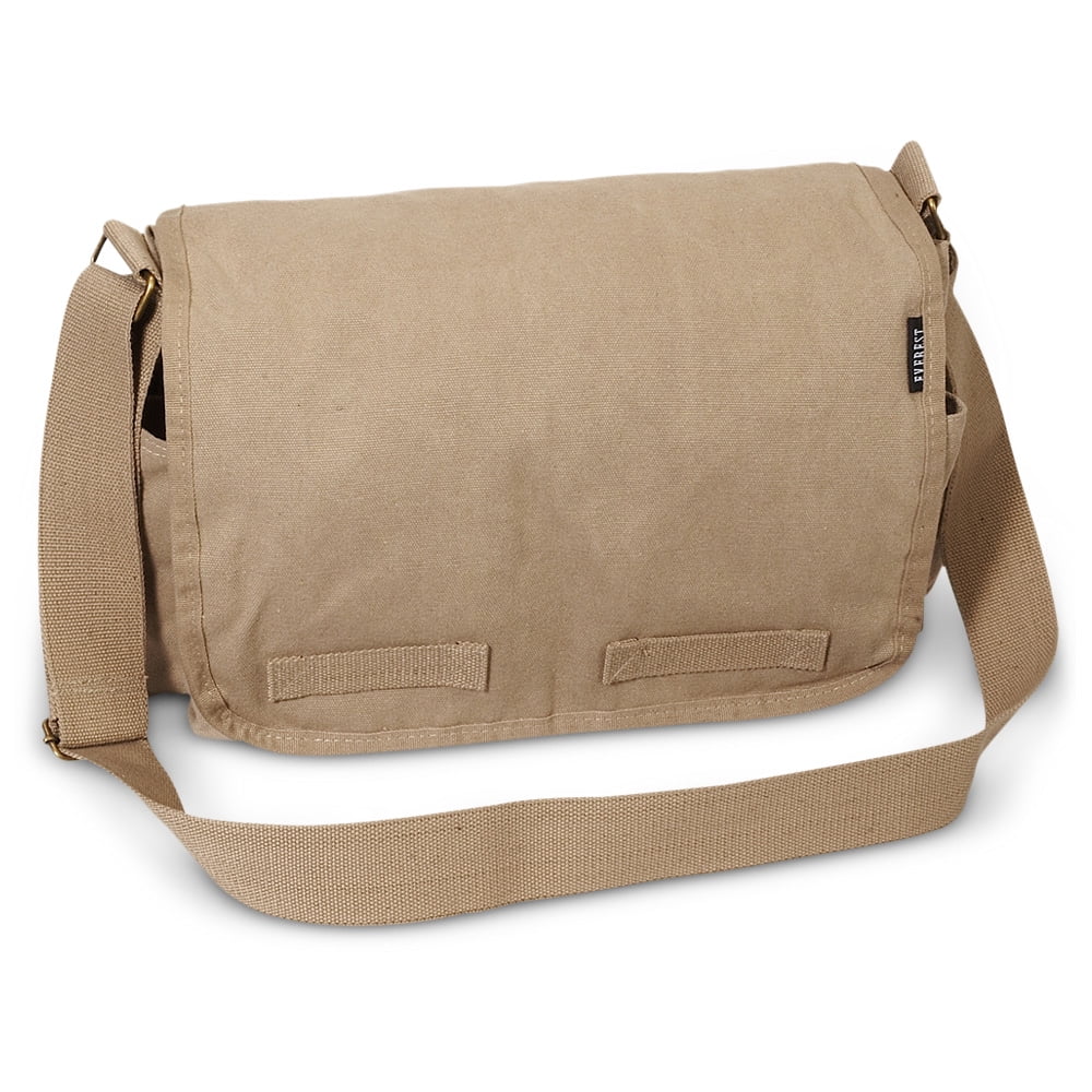 Everest Unisex Large Canvas Messenger Khaki - Walmart.com