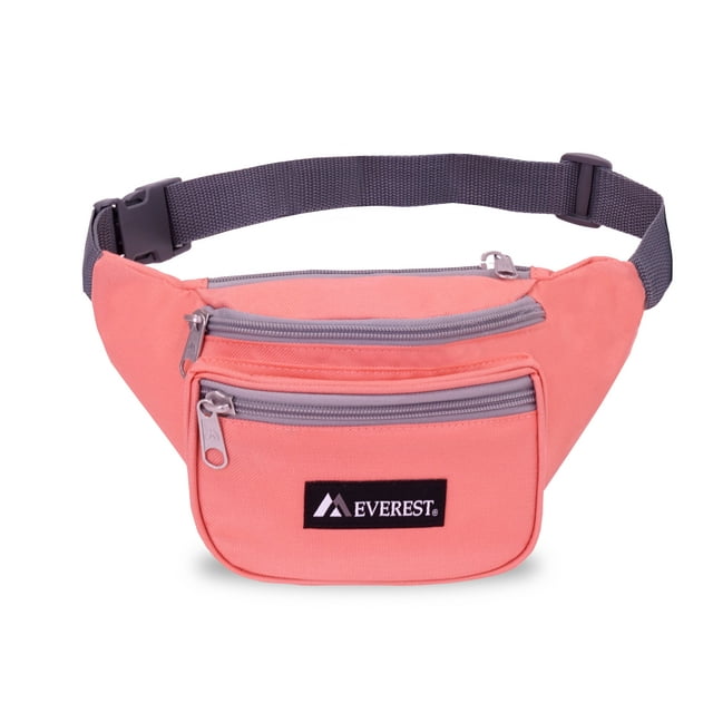 Everest Unisex Signature Waist Fanny Pack, Coral - Walmart.com