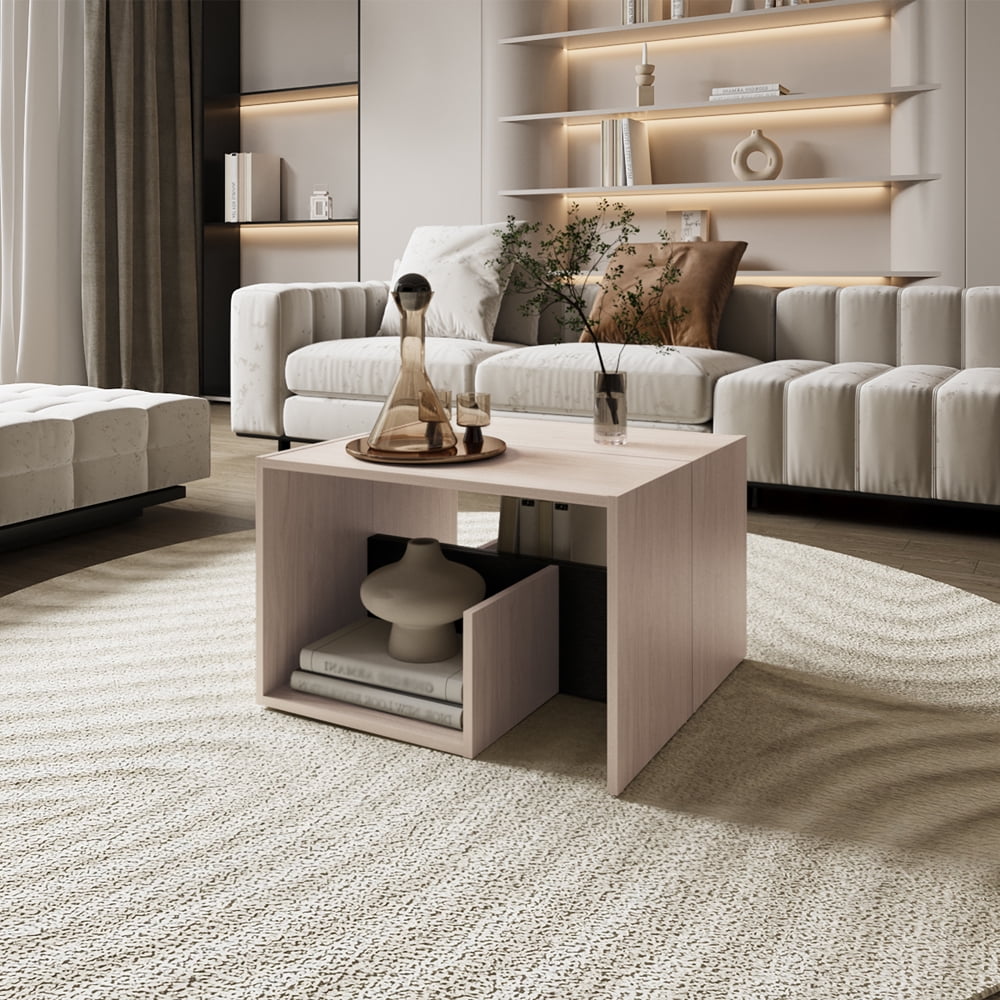Everet 25" High Coffee Table,Beige+Black,Multi Particle Board Furniture ...