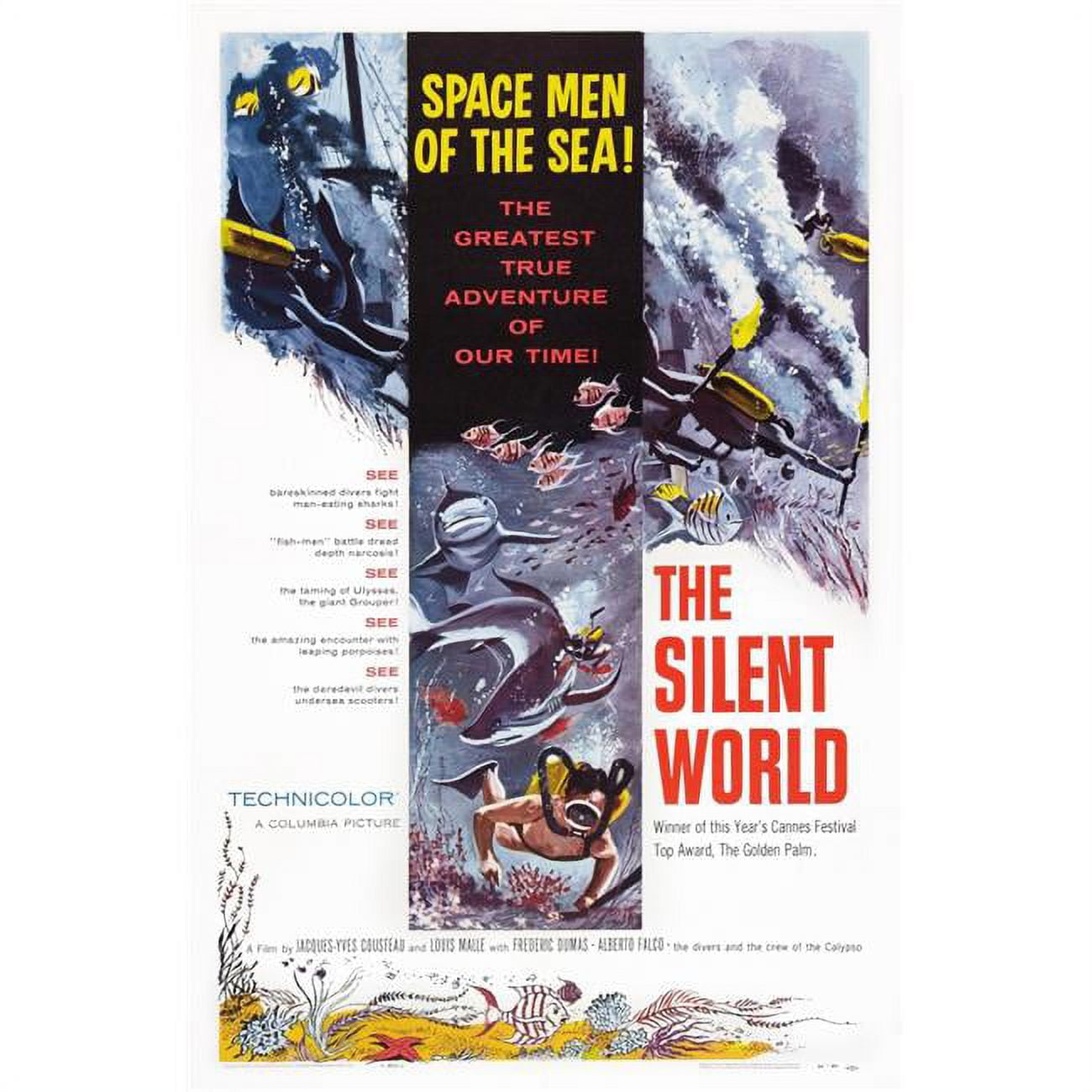 Everett Collection The Silent World Aka Le Monde Du Silence Poster Art ...