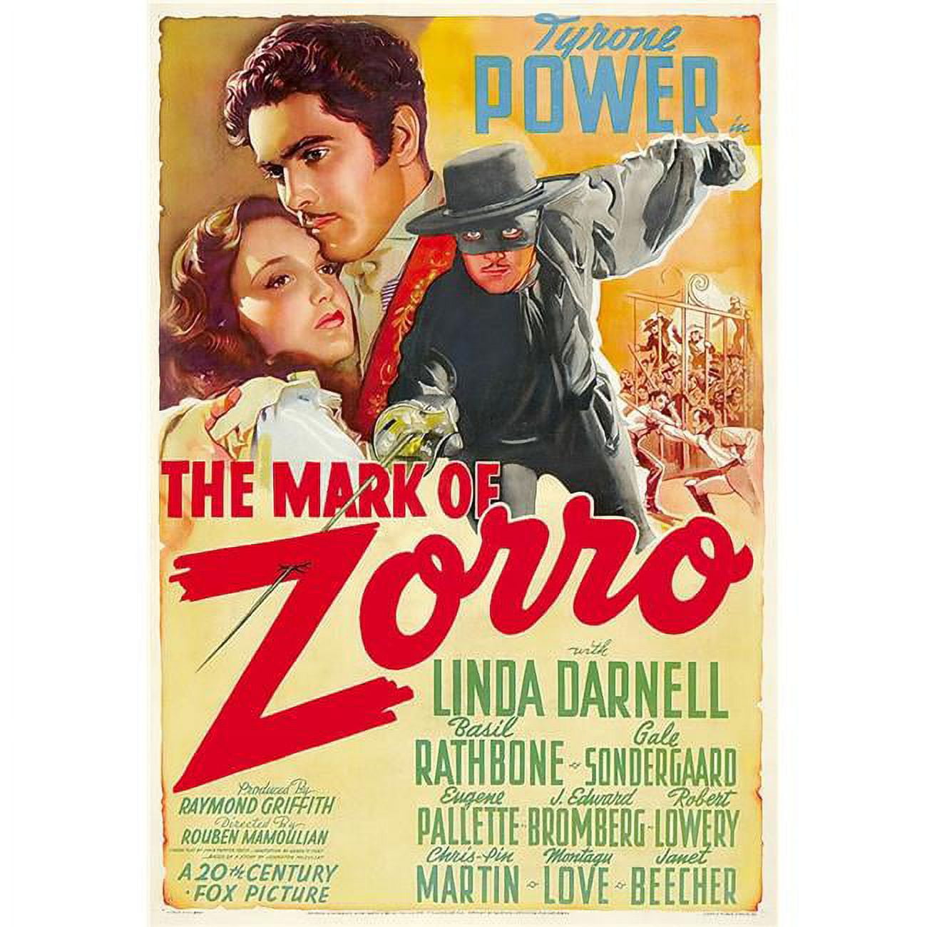 Everett Collection The Mark of Zorro Movie Poster Masterprint, 24 x 36 ...