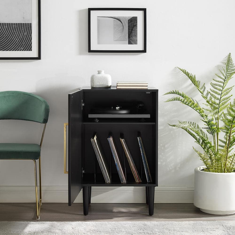 Everett Matte Black Record Player Stand - Walmart.com