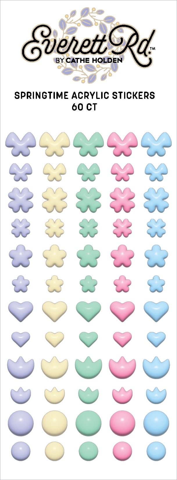 Everett Rd. Springtime Acrylic Stickers-Multicolored - Walmart.com