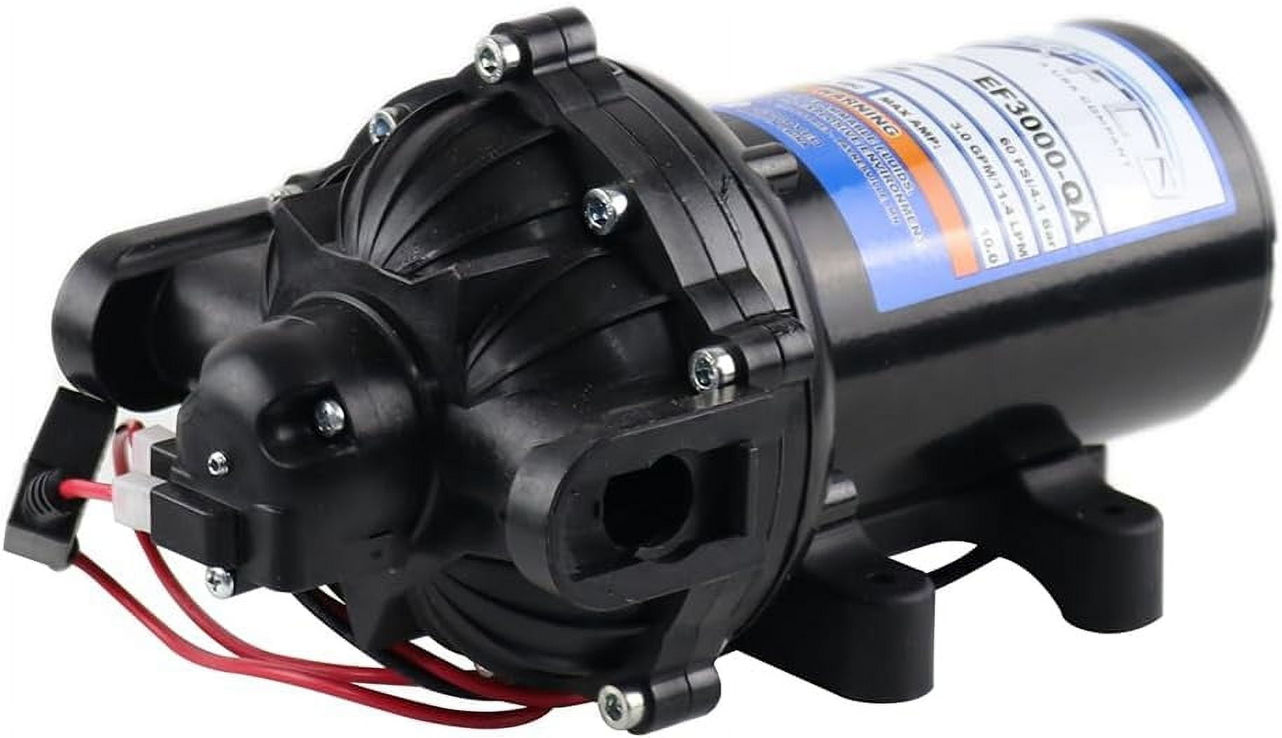 Everflo 12V On-Demand Diaphragm Pump - 3.0GPM, 60 PSI, Quick Attach Ports - Walmart.com