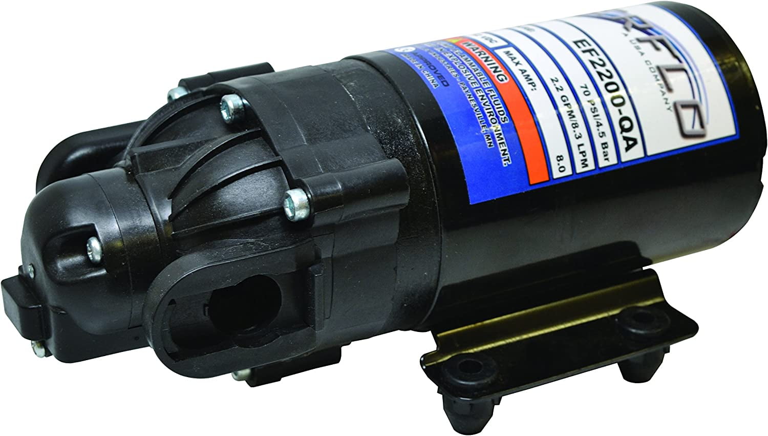 Everflo 12V On-Demand Diaphragm Pump - 5.5GPM, 60 PSI, Quick Attach ...