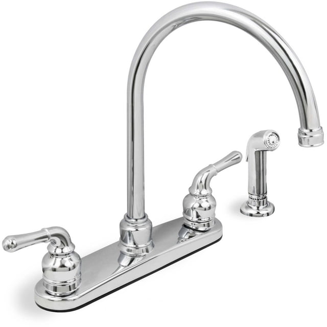 Everflow Lead Free Two-Handle Kitchen Faucet with Spray, Chrome ...