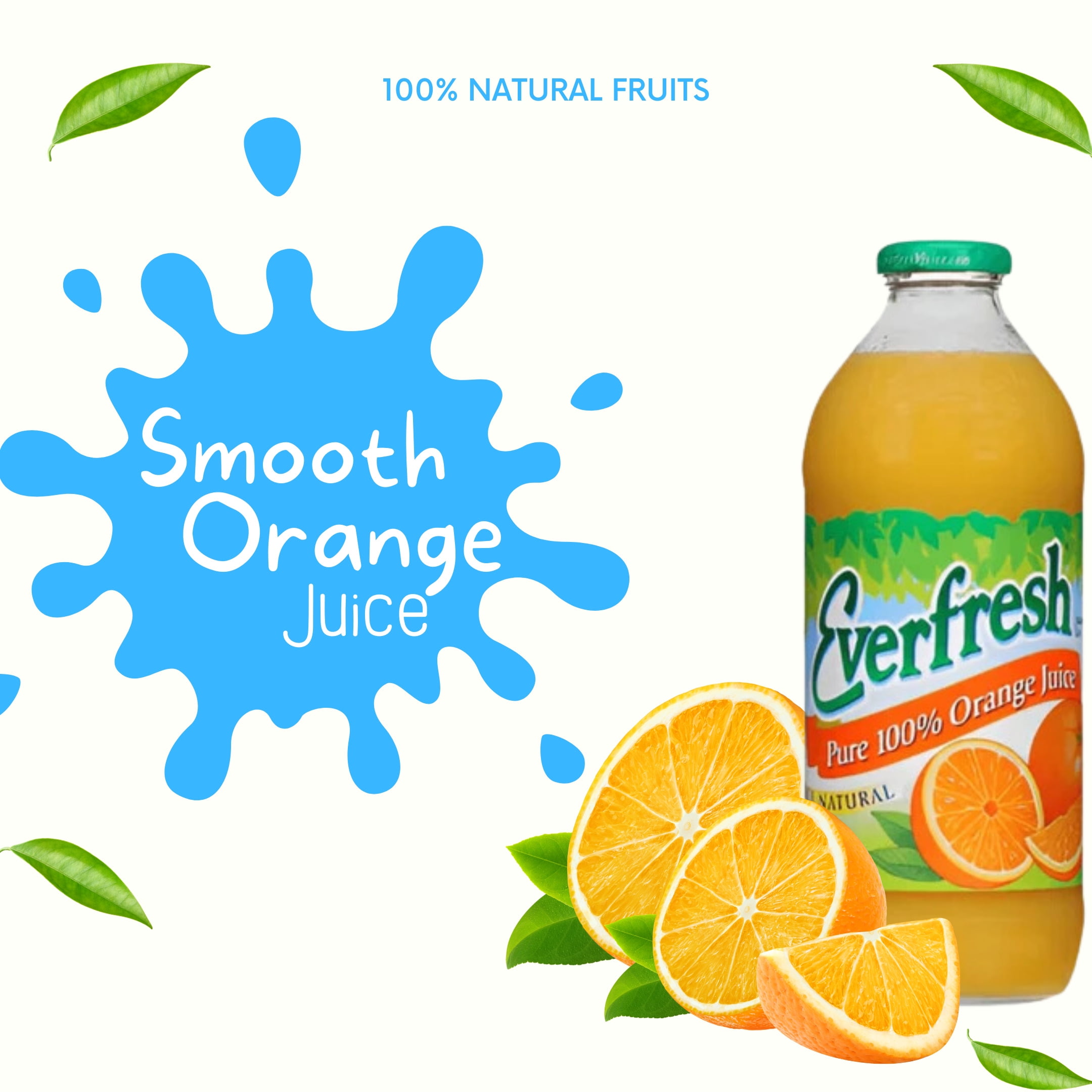 Everfresh 100% Orange Juice, 16 Fl. Oz. - Walmart.com