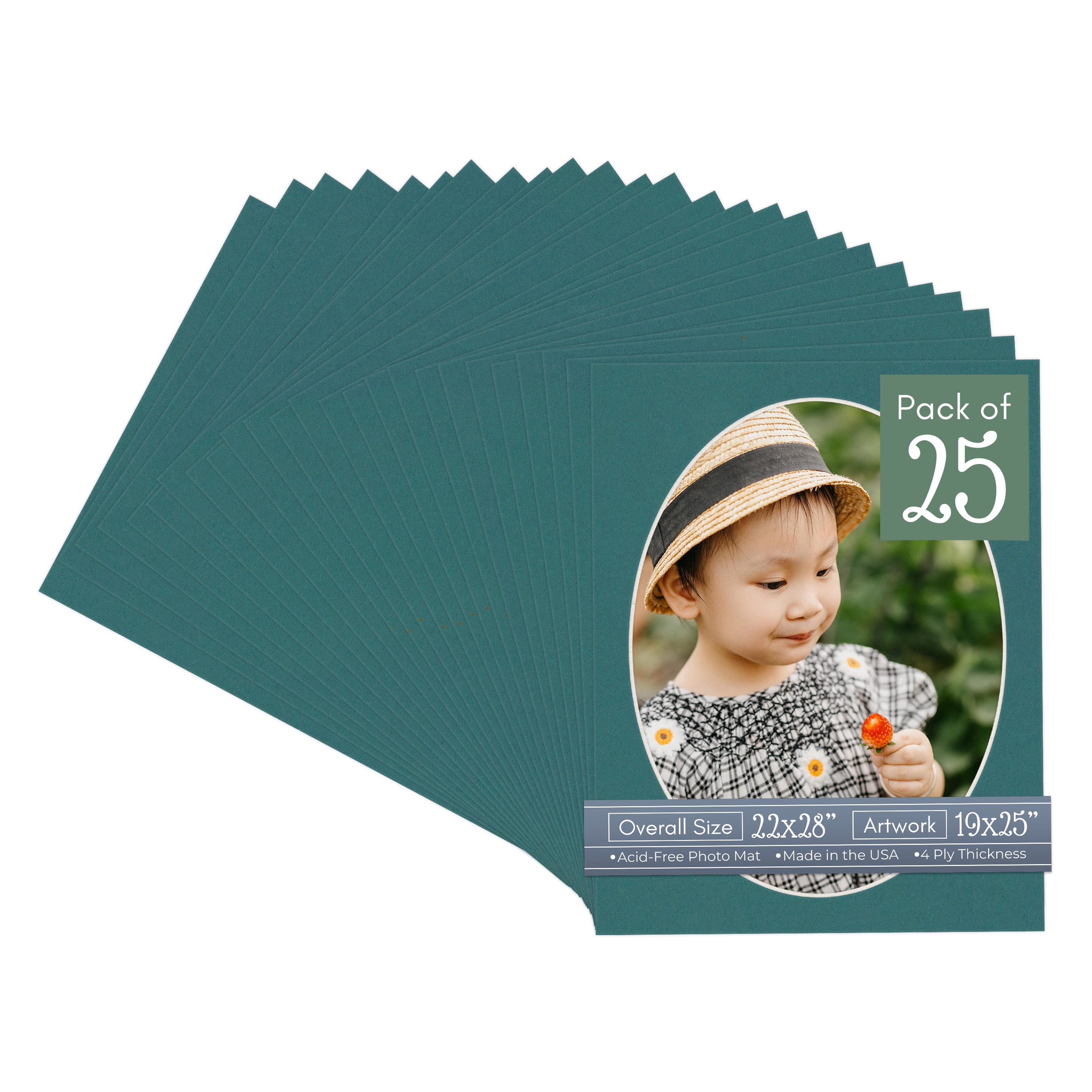 Everglade Green Picture Frame Mat for 22x28 Frames - Oval Opening for ...