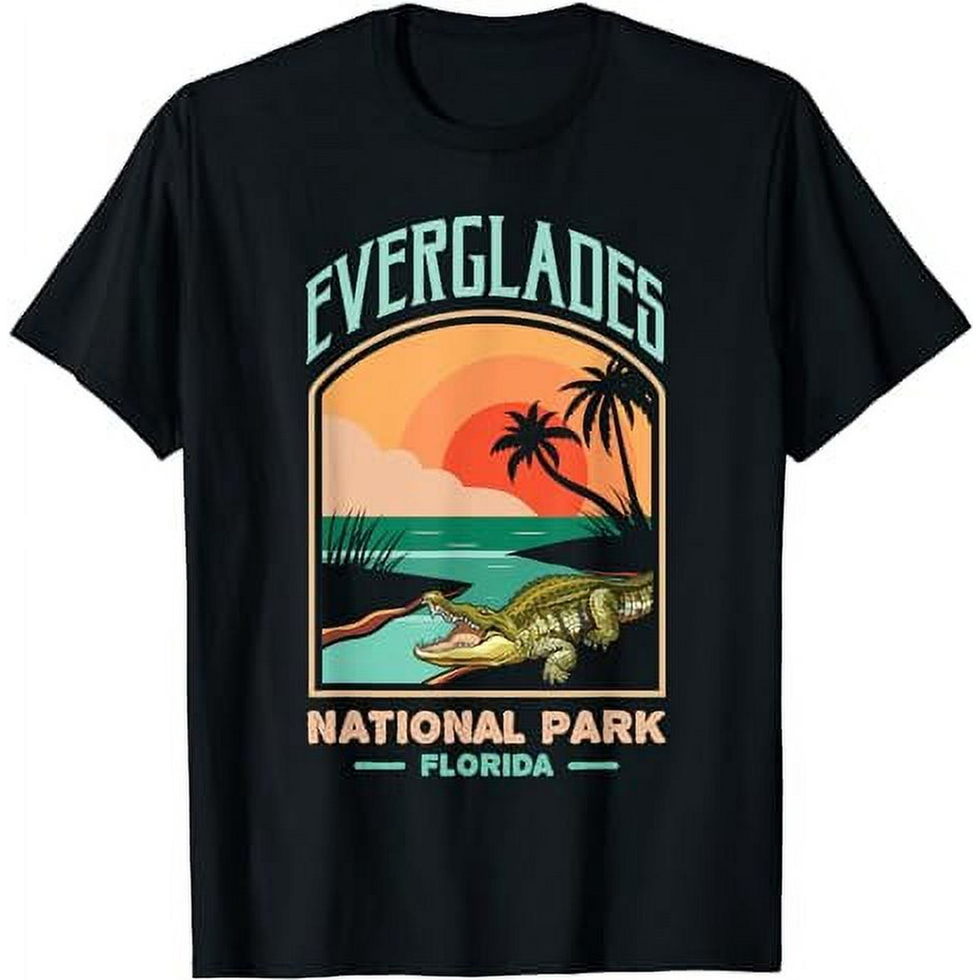 Everglades Florida National Park Alligator Retro Sunset Graphic Unisex ...