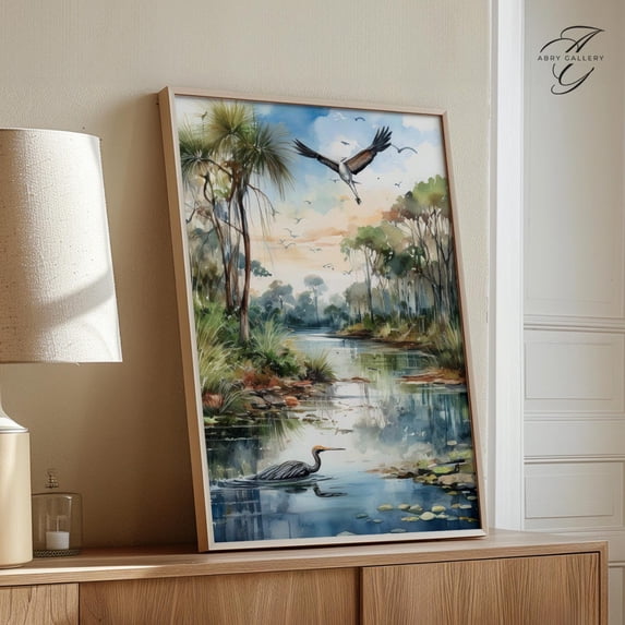 Everglades National Park Art Poster: Florida Swamp Landscape, Stretched ...
