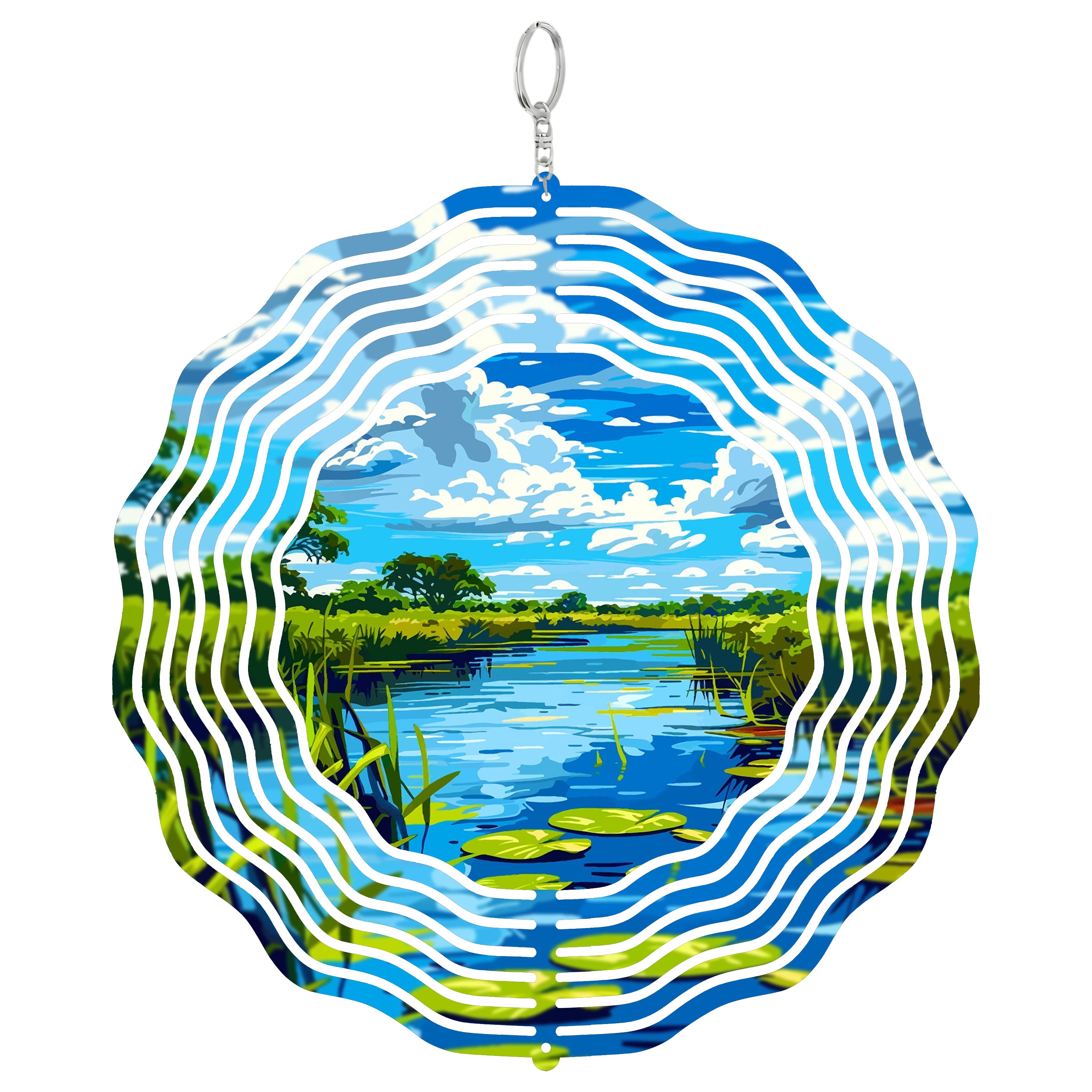 Everglades Park 3D Wind Spinner Laser Cut Metal Hanging Ornament Patio ...