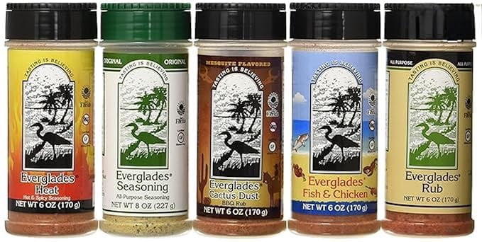 Everglades Seasoning Sampler Pack TGF4 - 5 Flavors Cactus Dust, Heat ...