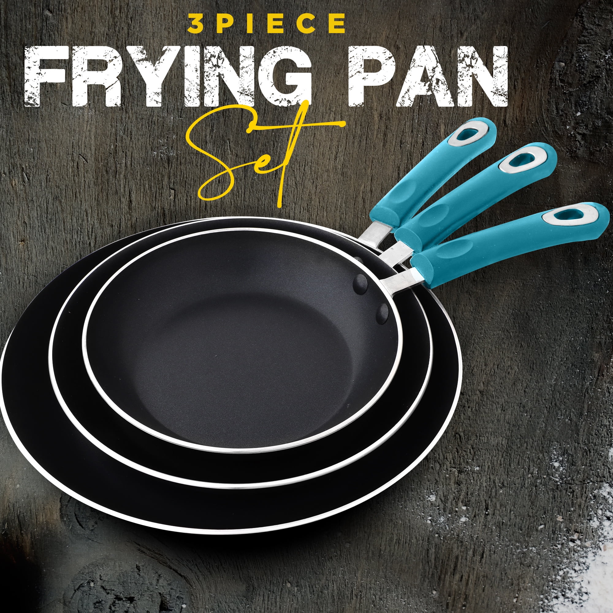 Everglow Trading Set Of 3 Pc Non-Stick Frying Pan Set, Induction Botton ...