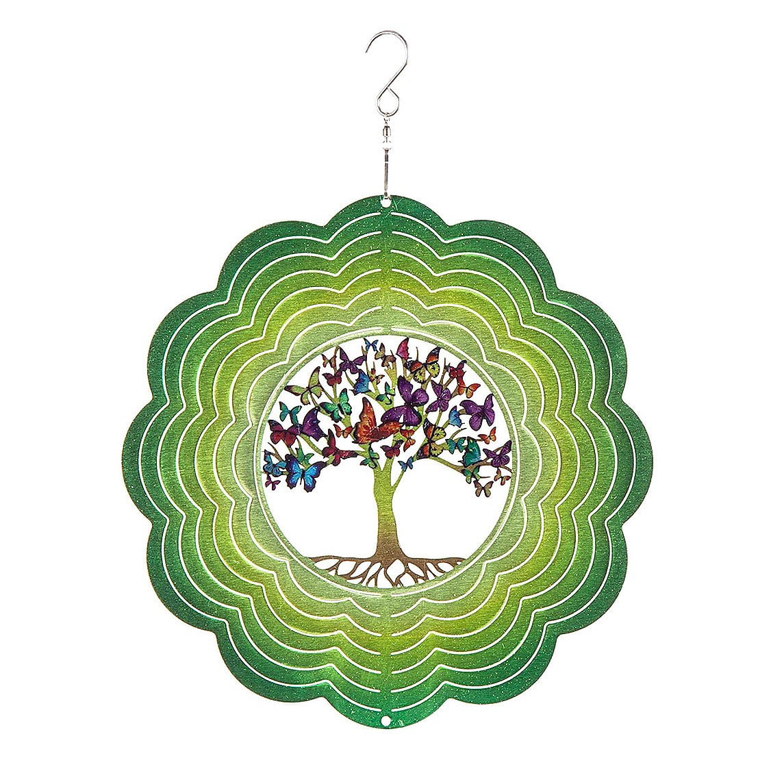 Evergreen 10" 3D Optical Illusion Hanging Metal Spinner, Tree of Life ...