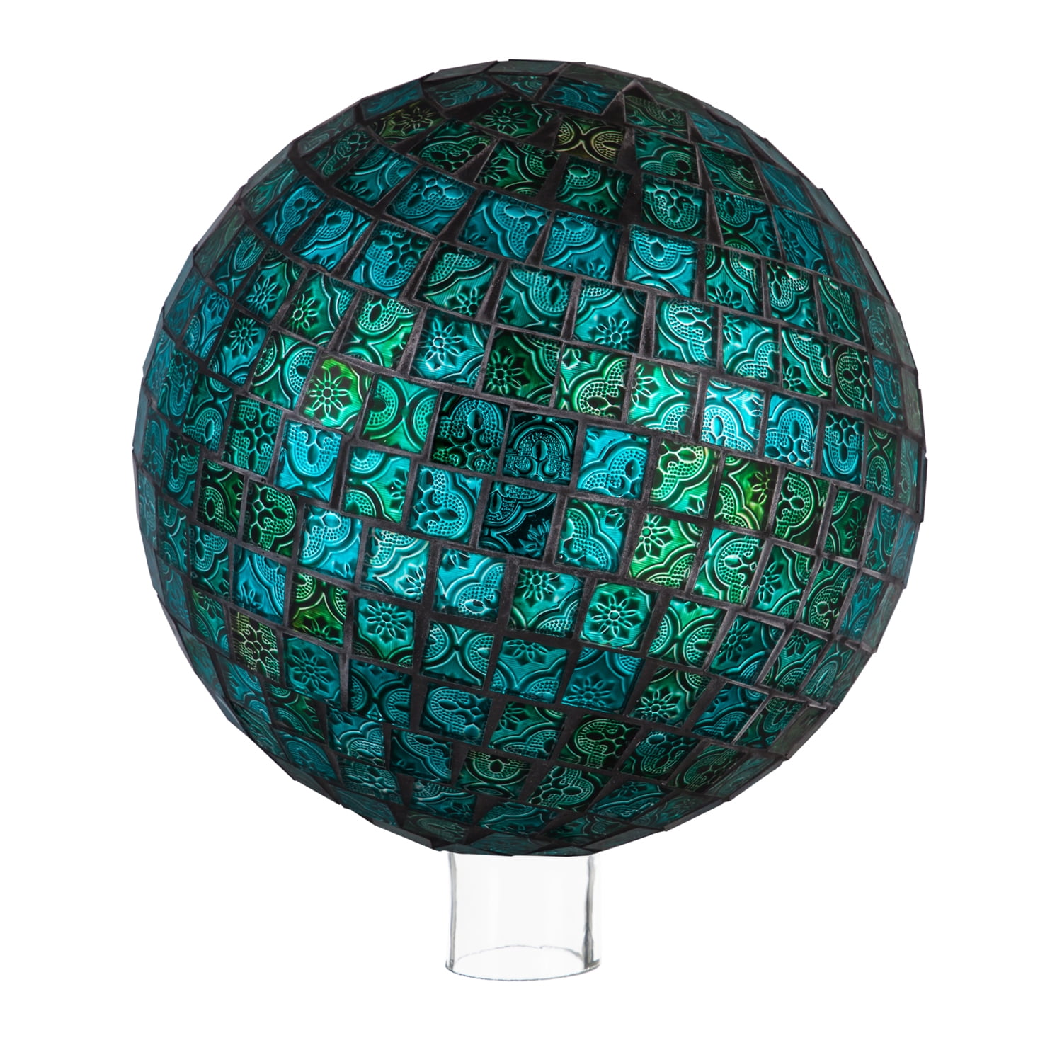 Evergreen 10" Mosaic Glass Gazing Ball, Turquoise Mosaic - Walmart.com